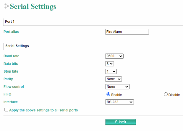 Moxa NPort Configuration