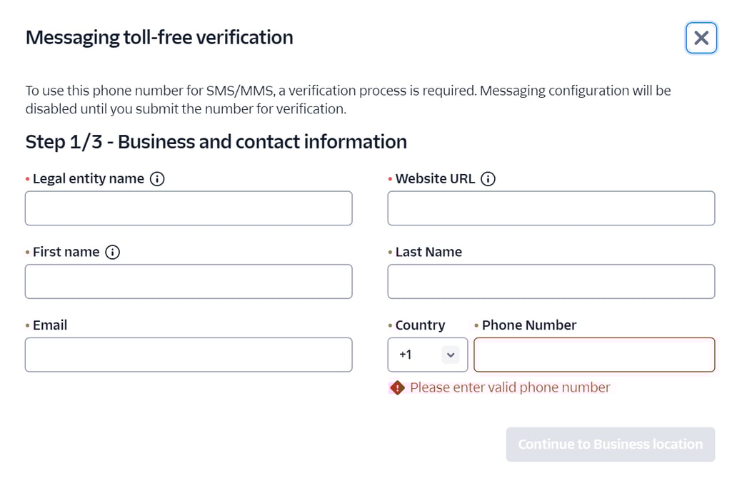 Twilio Toll-Free Verification Process