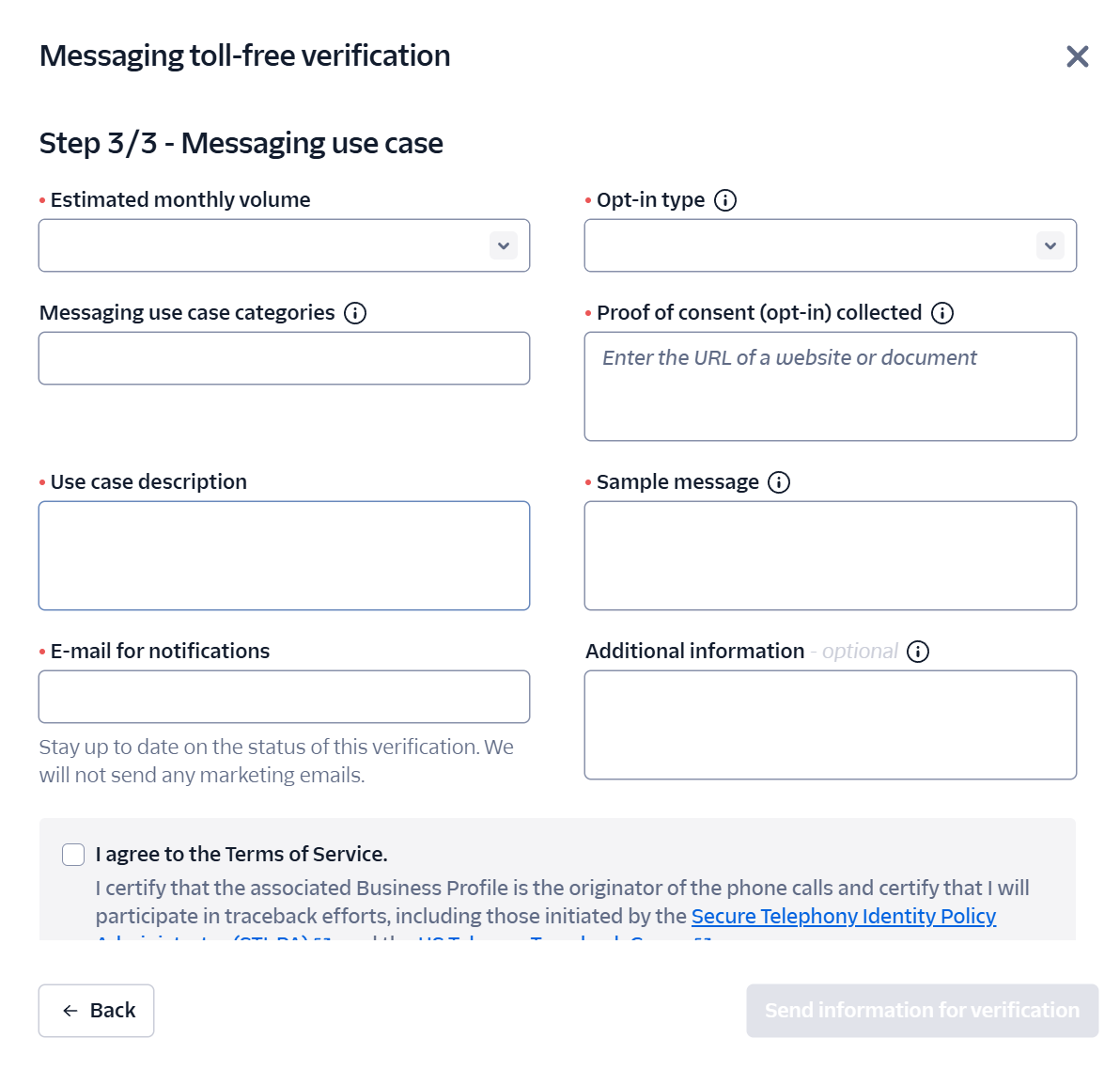 Twilio Toll-Free Verification Process
